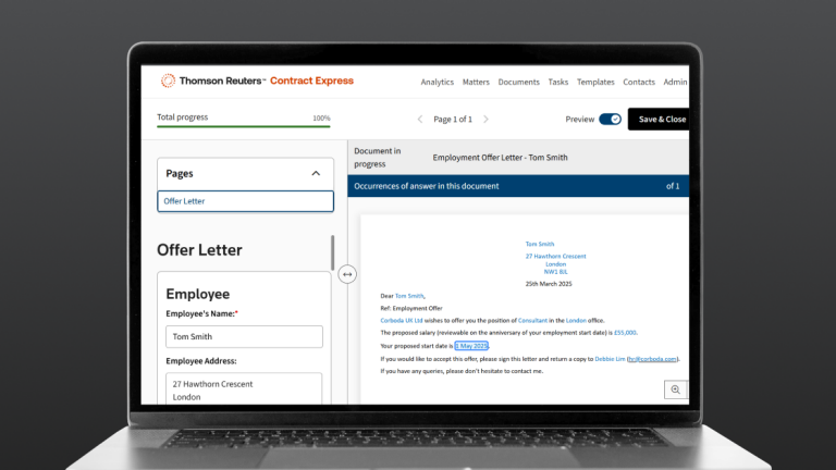 Contract Express Features | Australia | Thomson Reuters