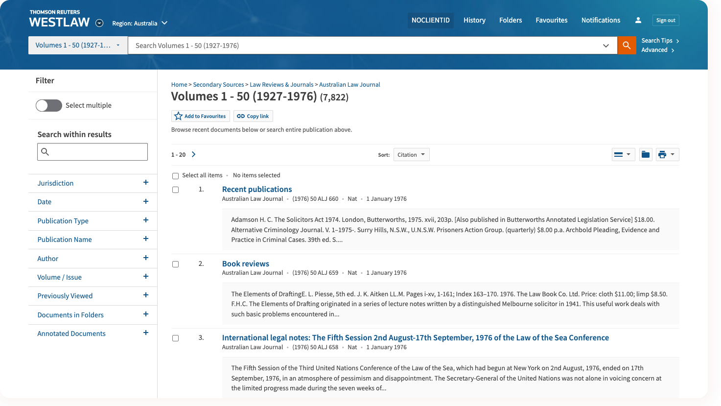 The Australian Law Journal - Westlaw | Australia | Thomson Reuters