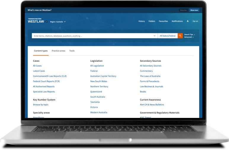 Westlaw – Legal Research Platforms | Australia | Thomson Reuters